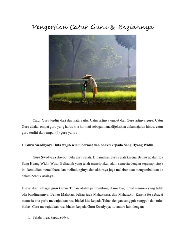 Pengertian dan Rincian Catur Guru | PDF