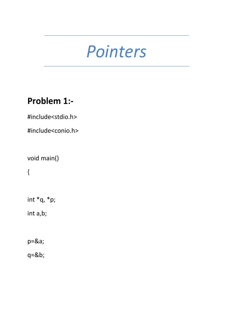 Pointers: Problem 1 | PDF
