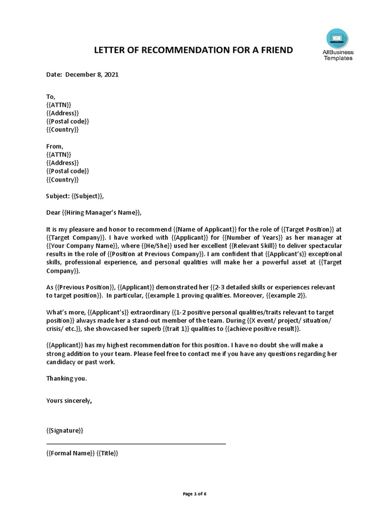 Recommendation Letter Sample | PDF | Communication