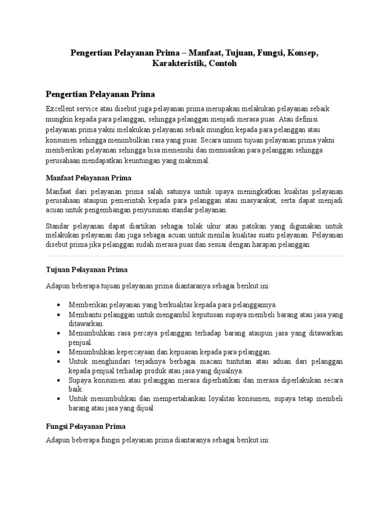 Pelayanan Prima | PDF