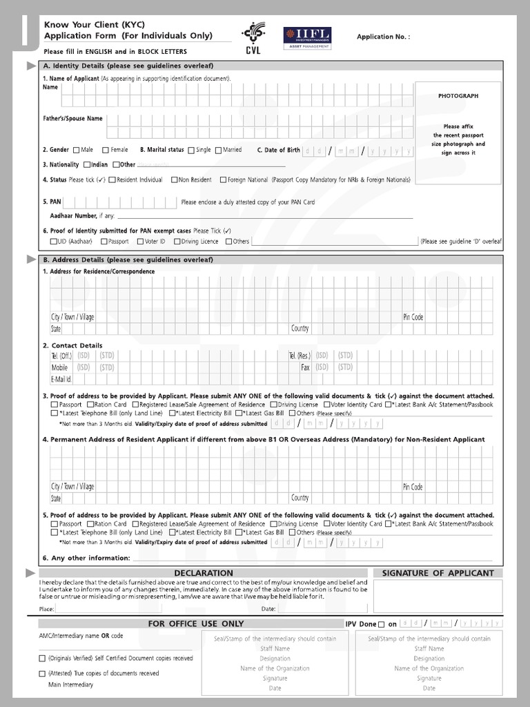 KYC-New Individual Form | PDF