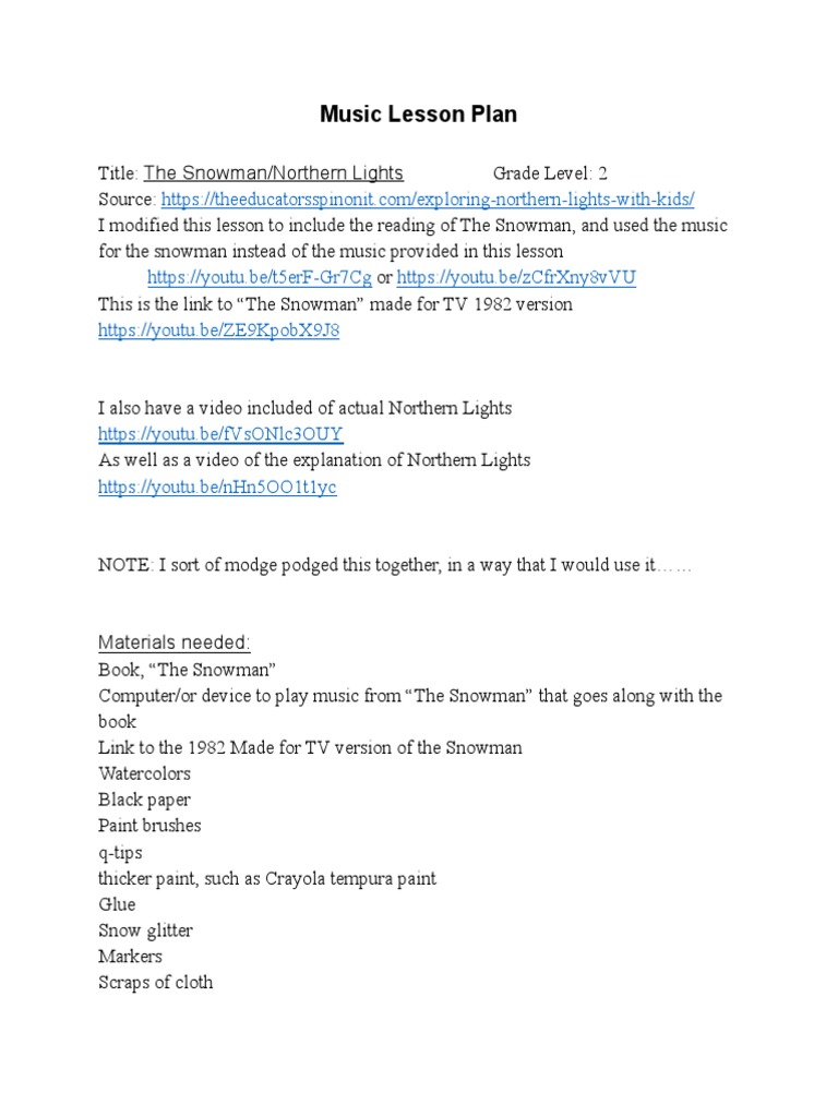 Northern Lights Lesson Plan Tiffany Collver | PDF | Aurora | Cognition