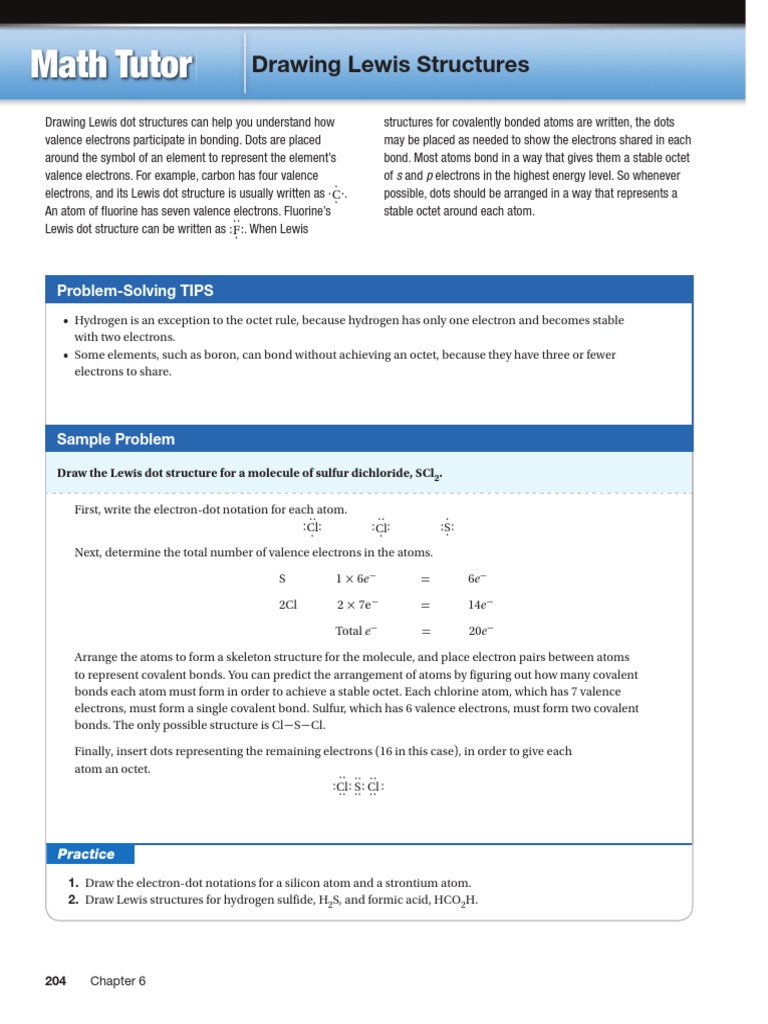 Math Tutor: Drawing Lewis Structures | PDF | Chemical Bond | Covalent Bond