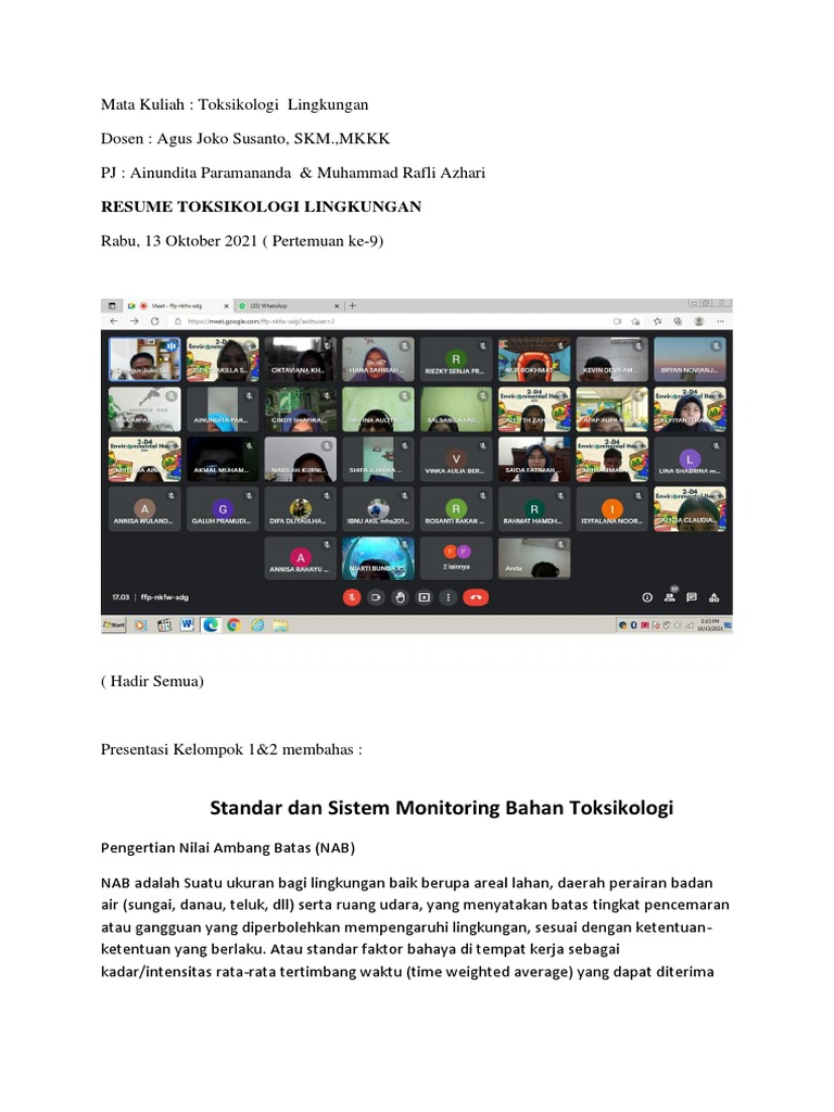 8 - Toksikologi Lingkungan - 131021 | PDF | Kesehatan Holistik | Sains & Matematika