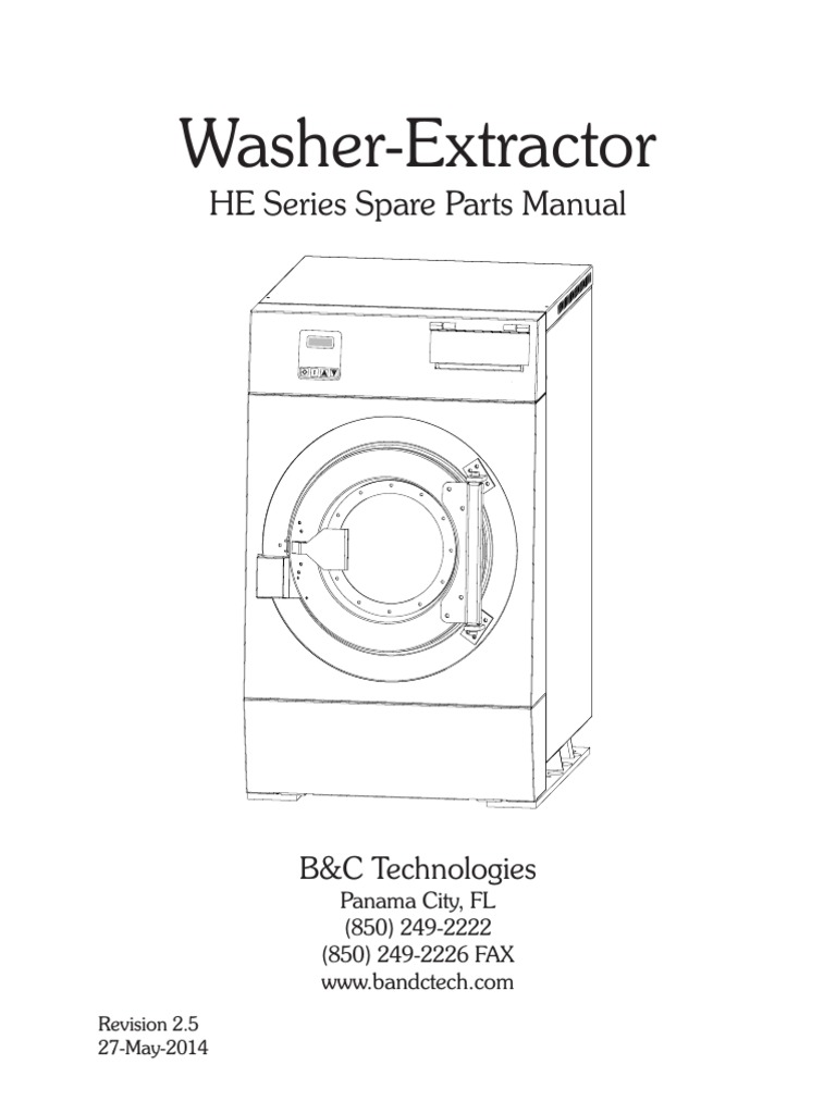 B C Washer Manual HE Series | PDF | Door | Components