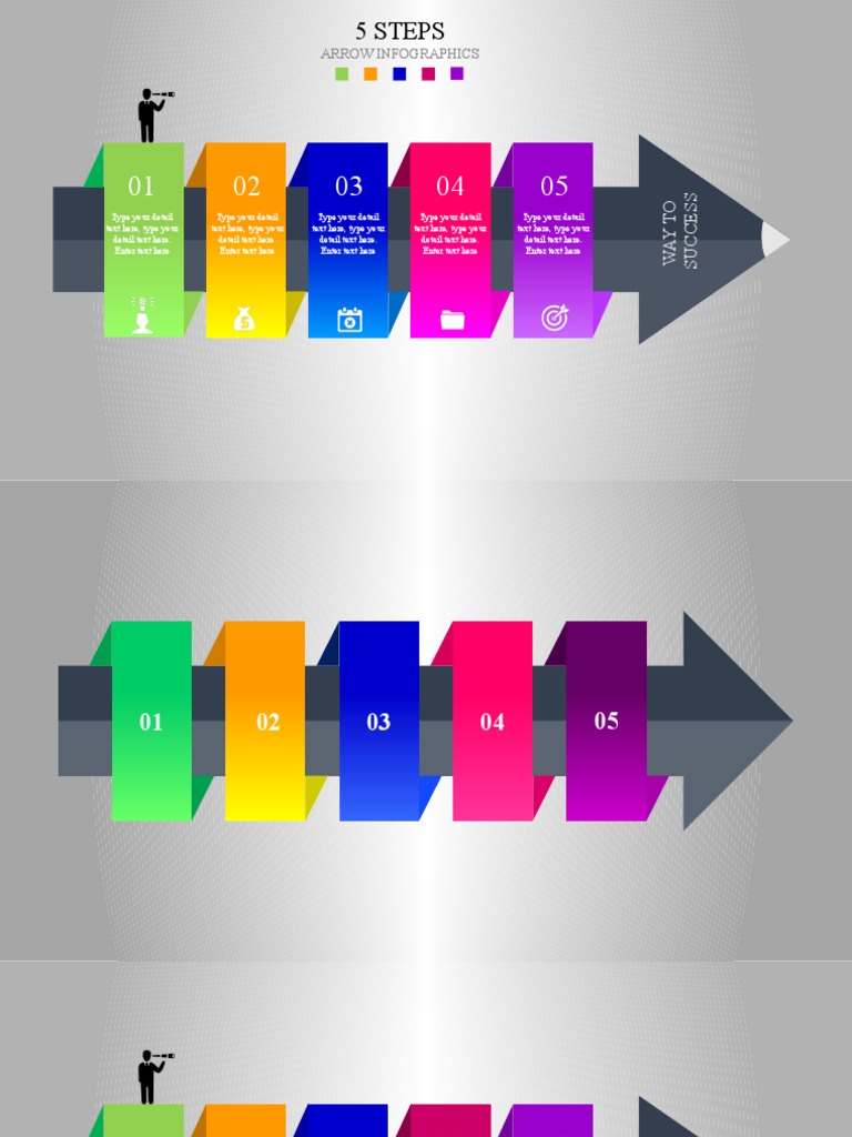 5 Steps Arrow Infographics Template For PowerPoint | PDF