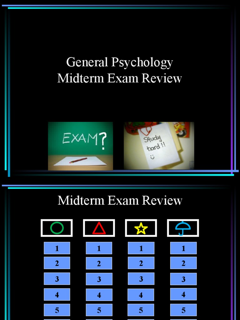 General Psychology Midterm Exam Review | PDF | Sleep | Consciousness