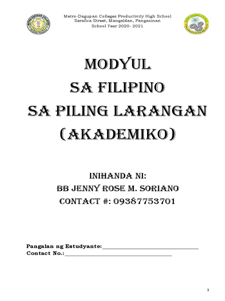 Module Sa Piling Larangan | PDF