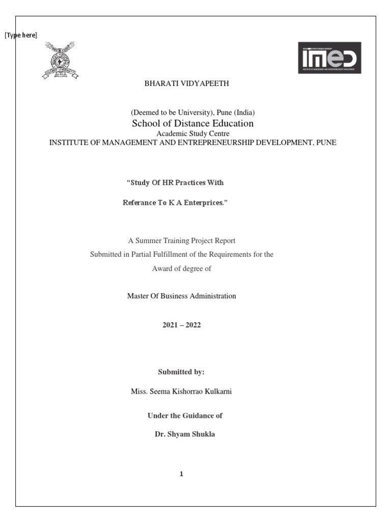 Project Report On HR Practice | PDF | Human Resource Management ...