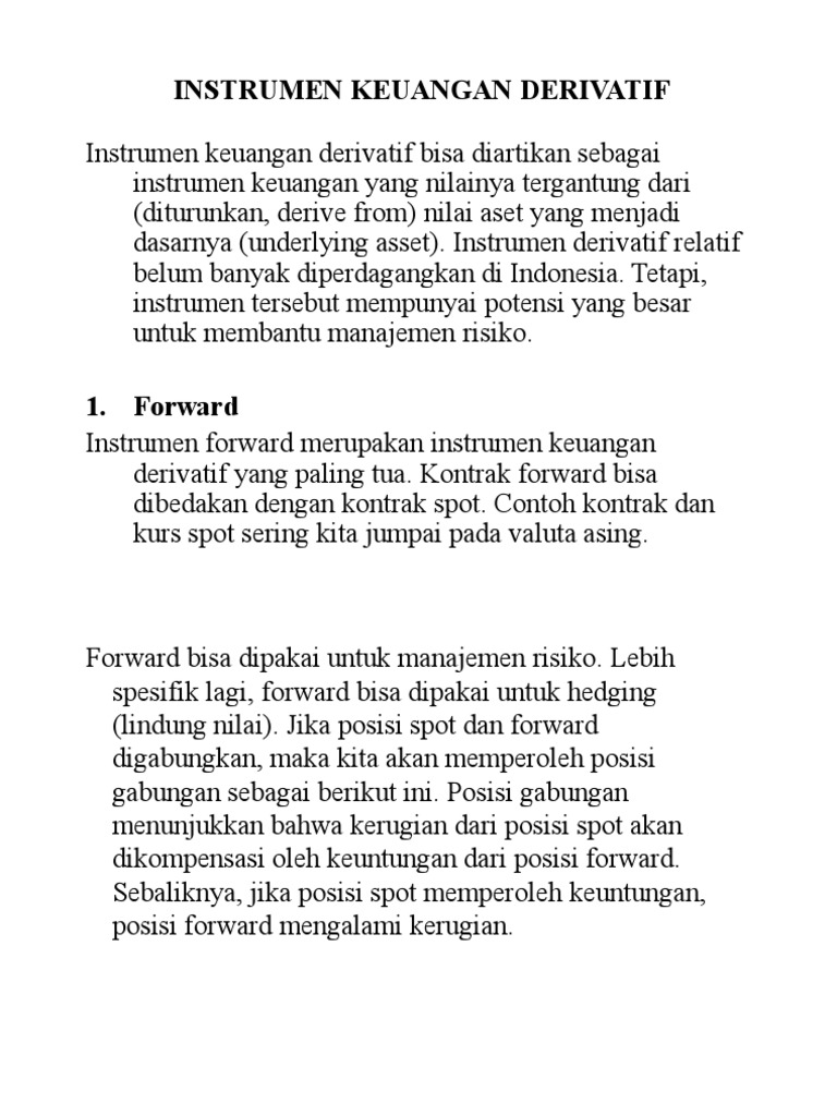 Instrumen Keuangan Derivatif | PDF