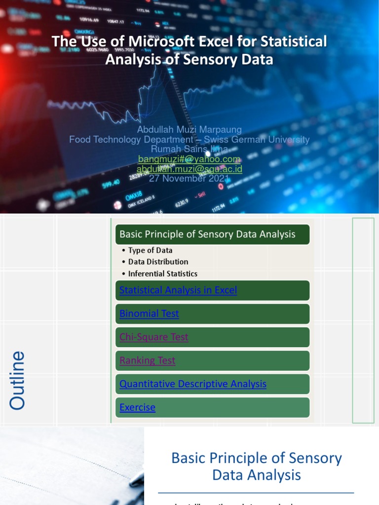Comprehensive Analysis of Sensory Data Using Microsoft Excel | PDF ...