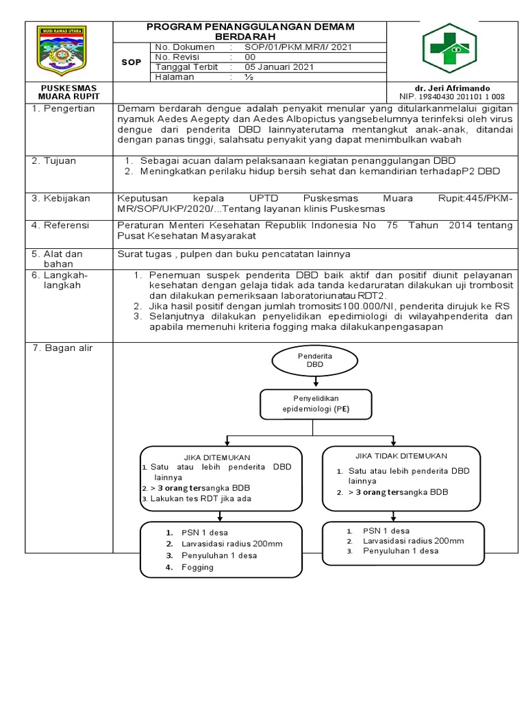 SOP DBD Malaria | PDF