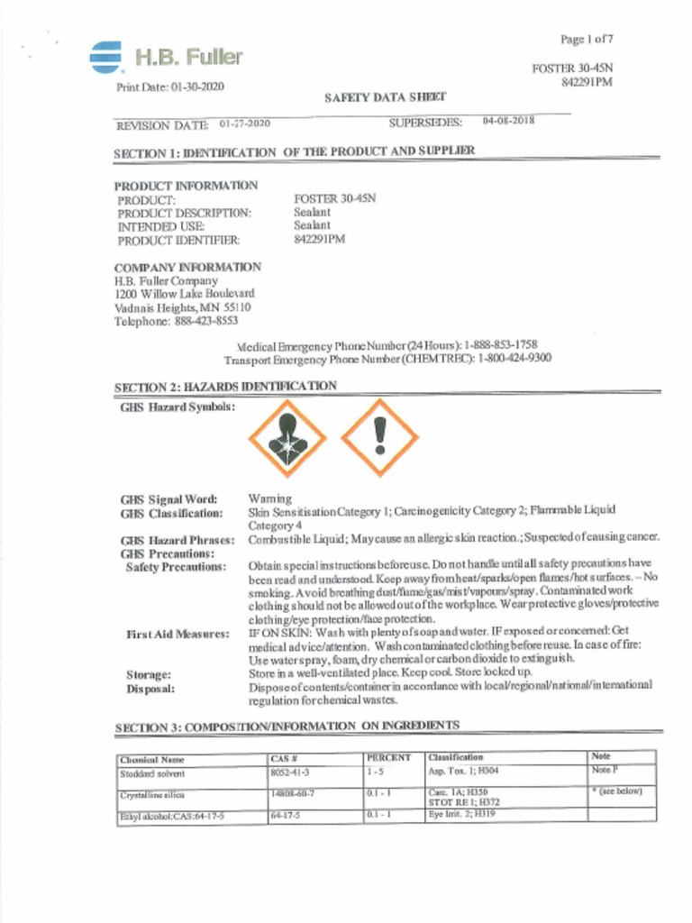Msds Joint Sealant | PDF