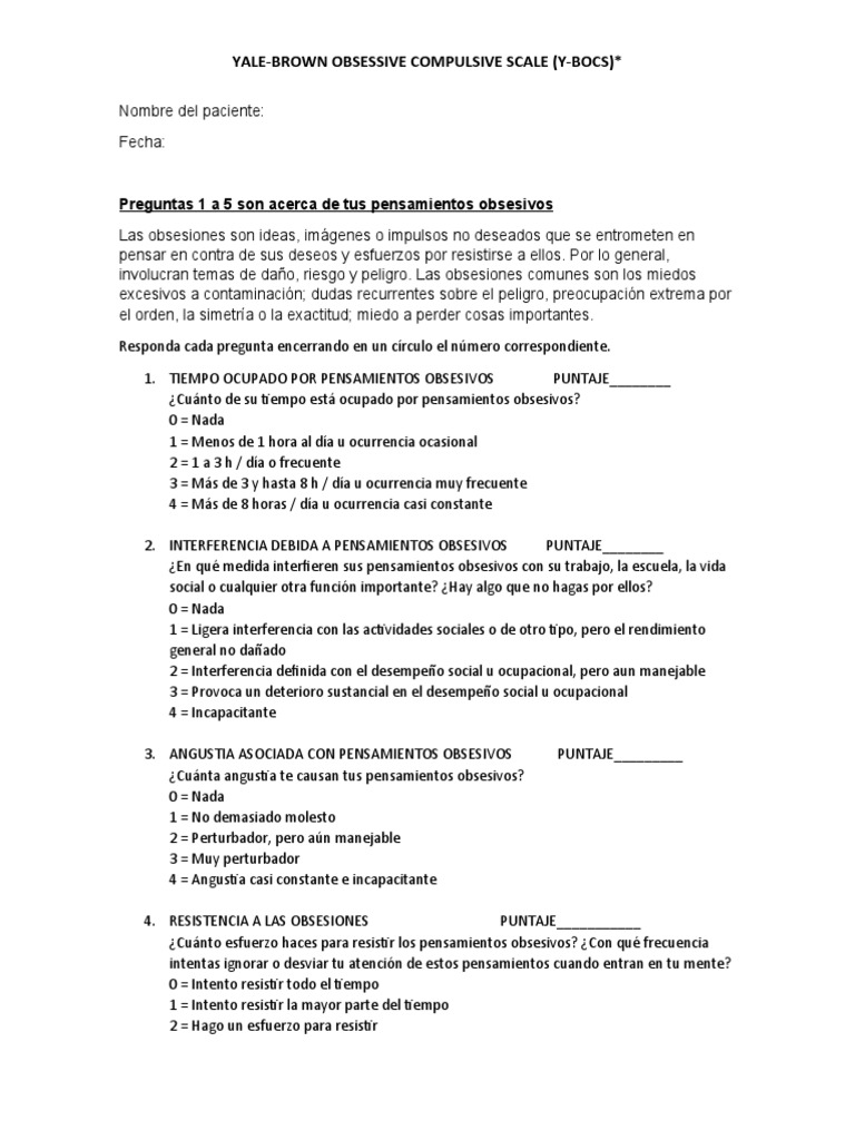 Y Bocs Traducido (1 10) | PDF | Comportamiento | Psicología clínica