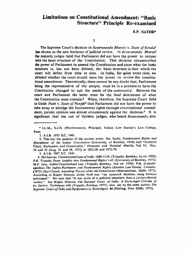Limitations On Constitutional Amendment | PDF | Constitution | Supreme ...