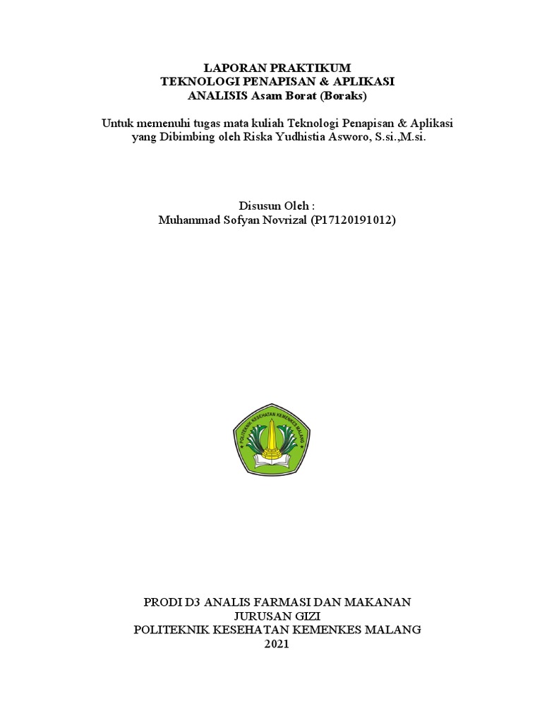 Muhammad Sofyan Novrizal - 3a - P17120191012 - Laporan Praktikum Boraks | PDF