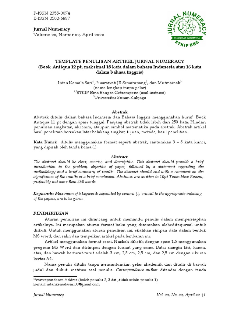 Template Artikel Ilmiah | PDF