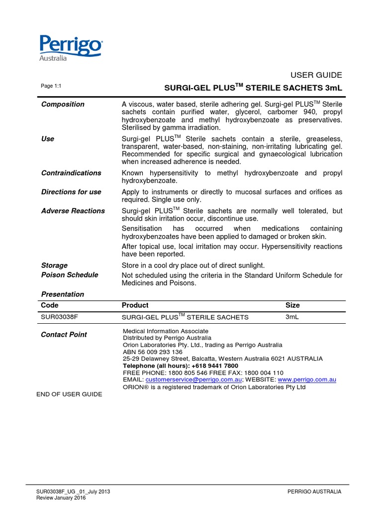 Surgigel Plus User Guide | PDF | Sterilization (Microbiology ...