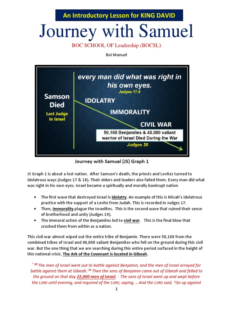 Journey With Samuel: An Introductory Lesson For KING DAVID | PDF ...