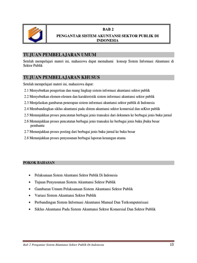 10mod - Siap - Bab 2 Sia Pemerintahan | PDF | Bisnis | Pengelolaan Keuangan & Uang
