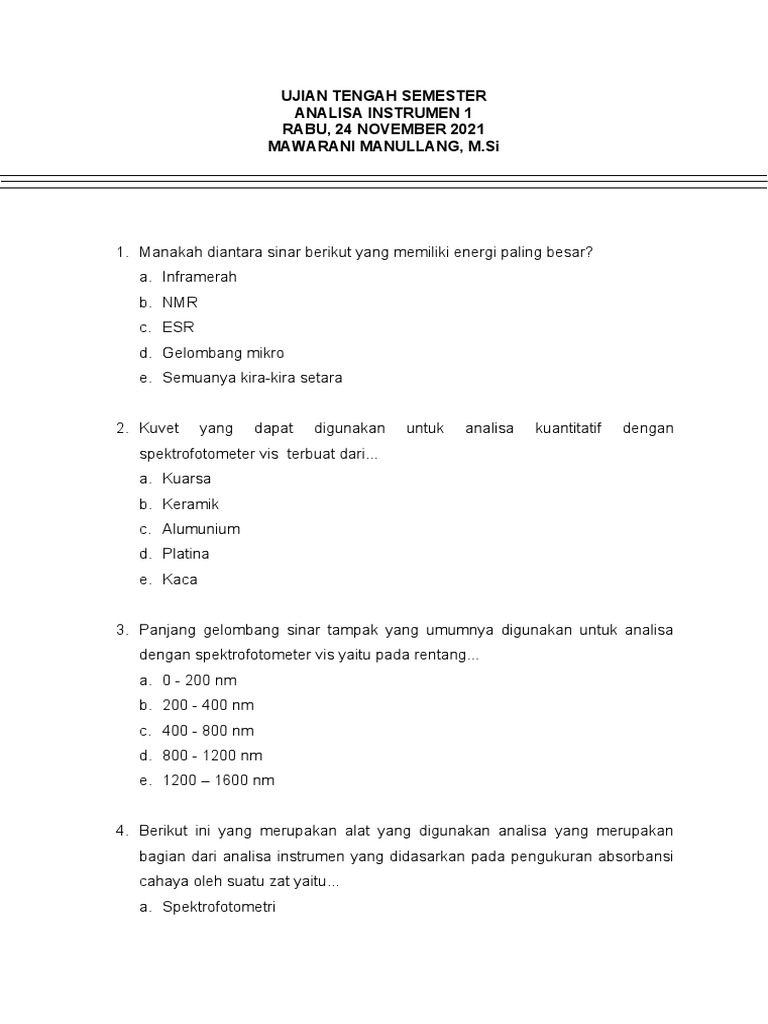 Uts Instrumen | PDF | Metode & Bahan Ajar | Teknologi & Rekayasa