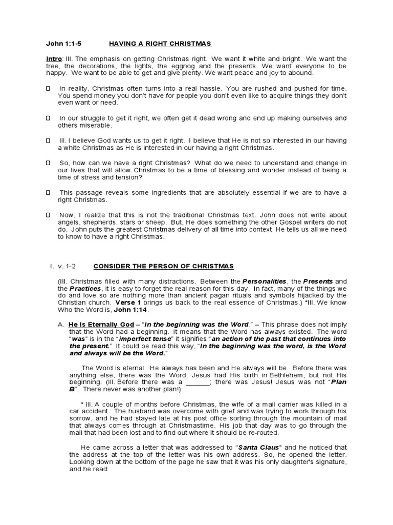 John 1 Christmas | PDF | Logos (Christianity) | Jesus