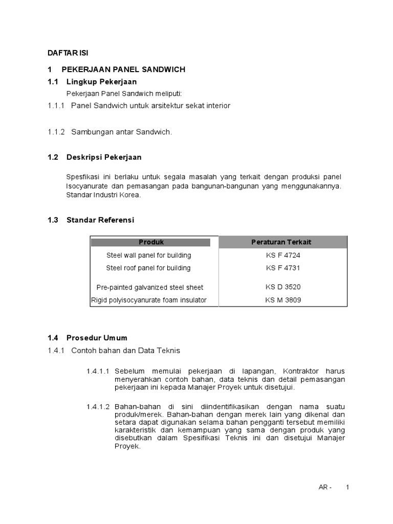 RKS Sandwich Panel Ruang OK | PDF