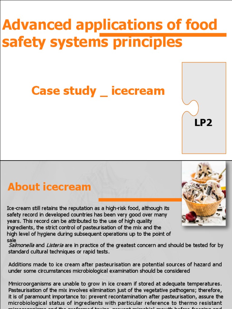 Advanced Applications of Food Safety Systems Principles: Case Study ...