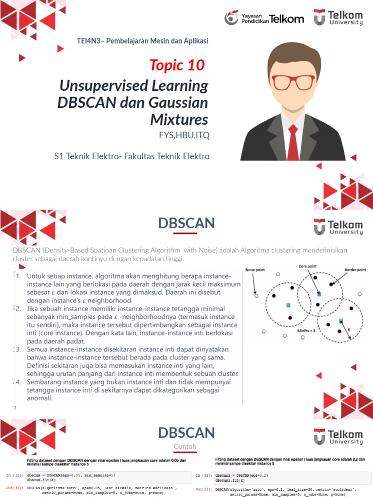 Topic 10 Unsupervised Learning DBSCAN Dan Gaussian Mixtures-FYS | PDF