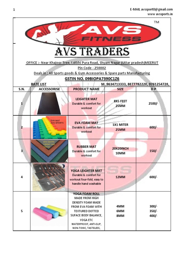 Avs Traders: GSTIN NO. 09BIOPA7390C1Z6 | PDF | Rope | Materials