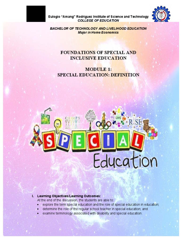 (Template) MODULE 1 Foundation of SPED and INCLUSIVE ED-1 | PDF ...