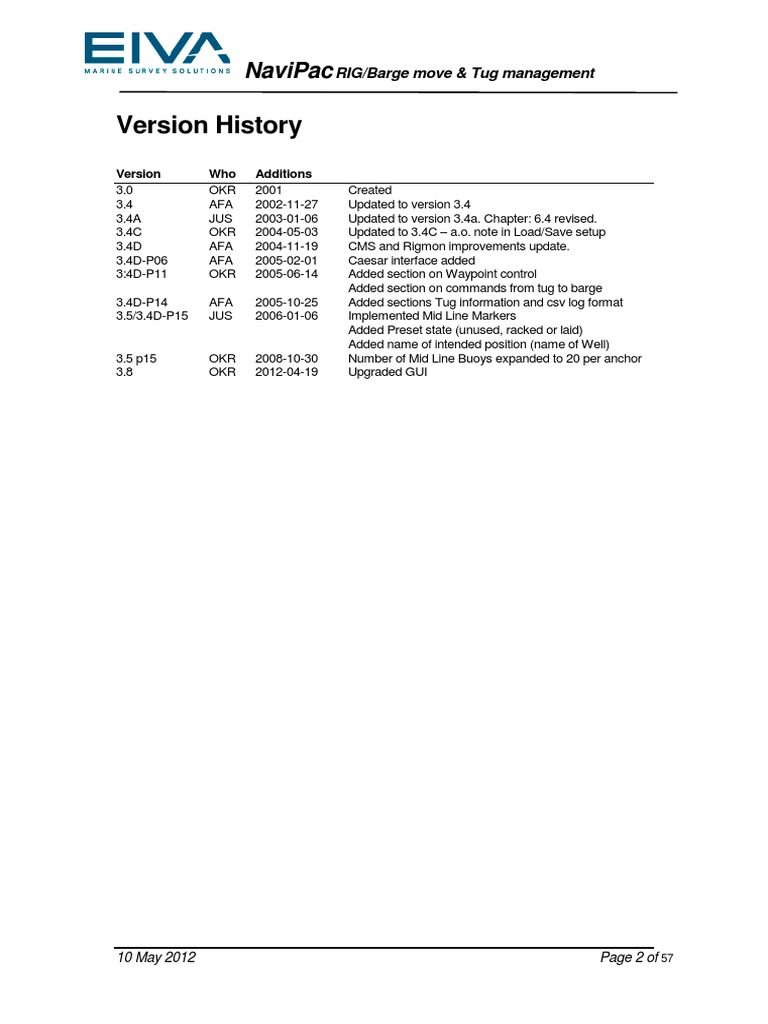 Version History: Navipac | PDF | Software Development | Software ...