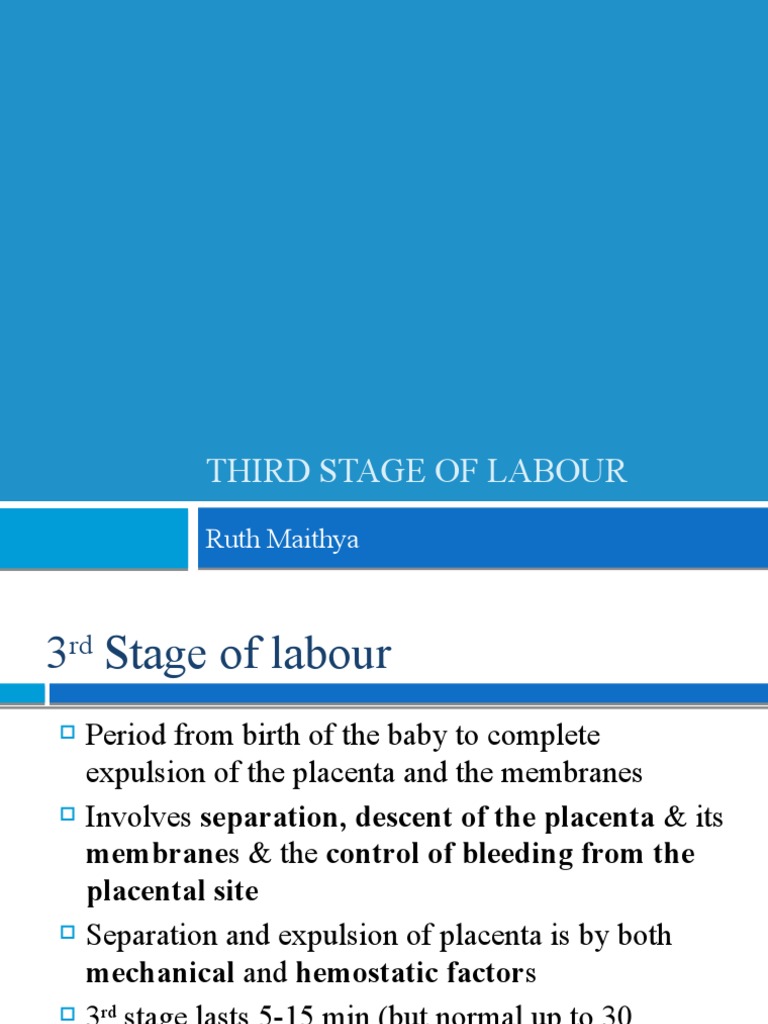 3rd Stage of Labour | PDF | Childbirth | Placenta