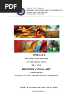 MODULE 1-Reading in Visual Arts | PDF | Aesthetics | Beauty