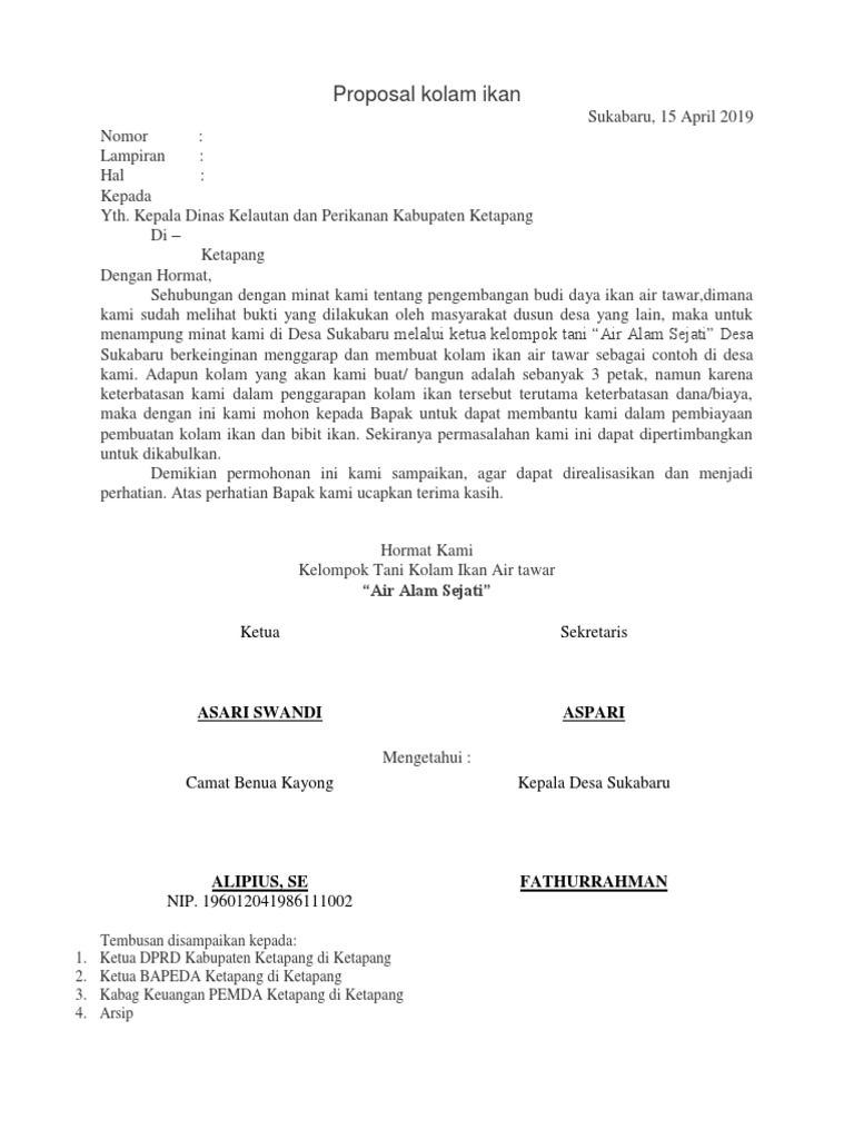 Proposal Kolam Ikan | PDF