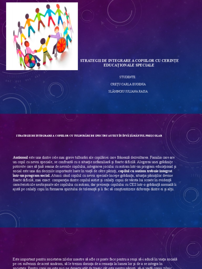 Strategii de Integrare A Copiilor Cu Cerințe Educaționale | PDF