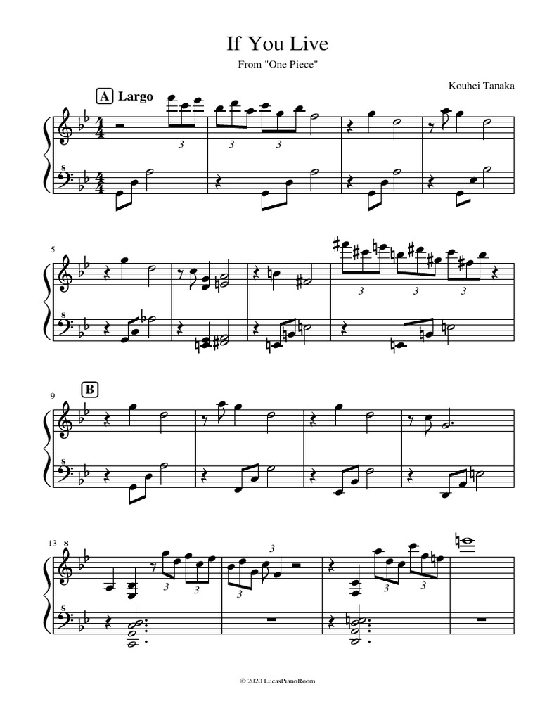 Noten - One Piece - If You Live | PDF