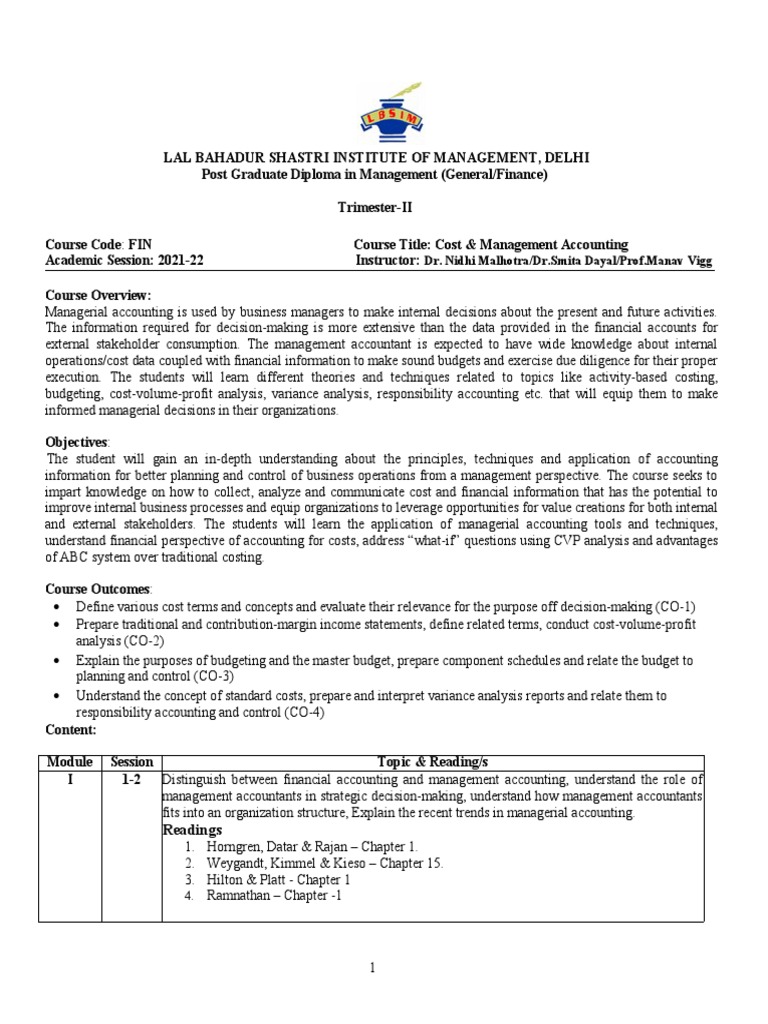 Readings: Dr. Nidhi Malhotra/Dr - Smita Dayal/Prof - Manav Vigg | PDF ...