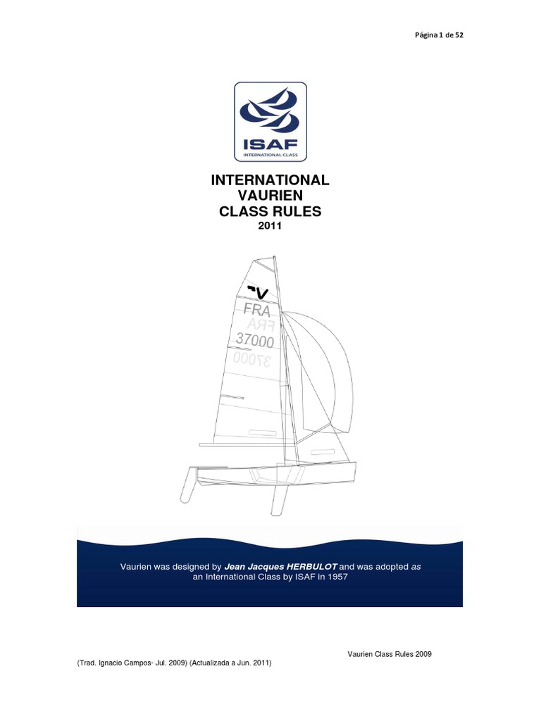 Vaurien Class Rules Overview 2011 | PDF | Watercraft | Ships