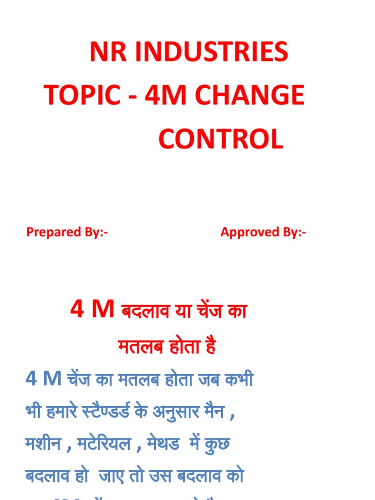 4M Change Management | PDF