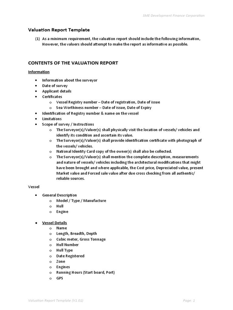 Valuation Report Template: Information | PDF | Real Estate Appraisal ...