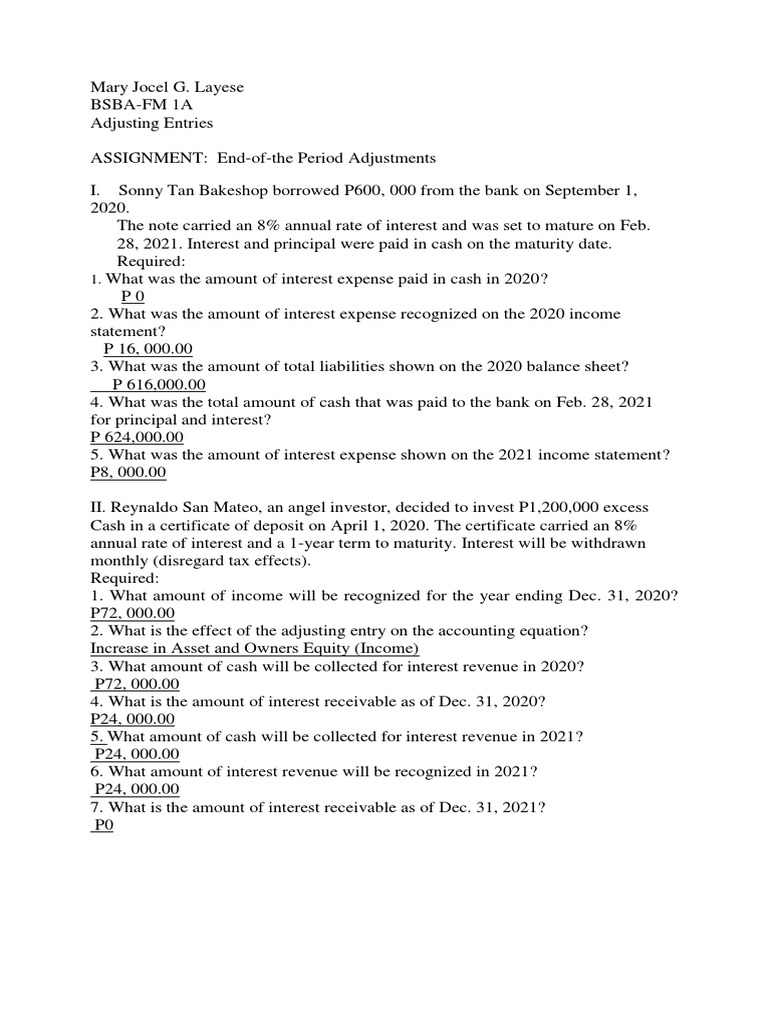 Adjusting Entries | PDF | Book Value | Depreciation