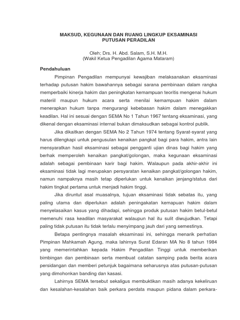 Eksaminasi Putusan Peradilan | PDF