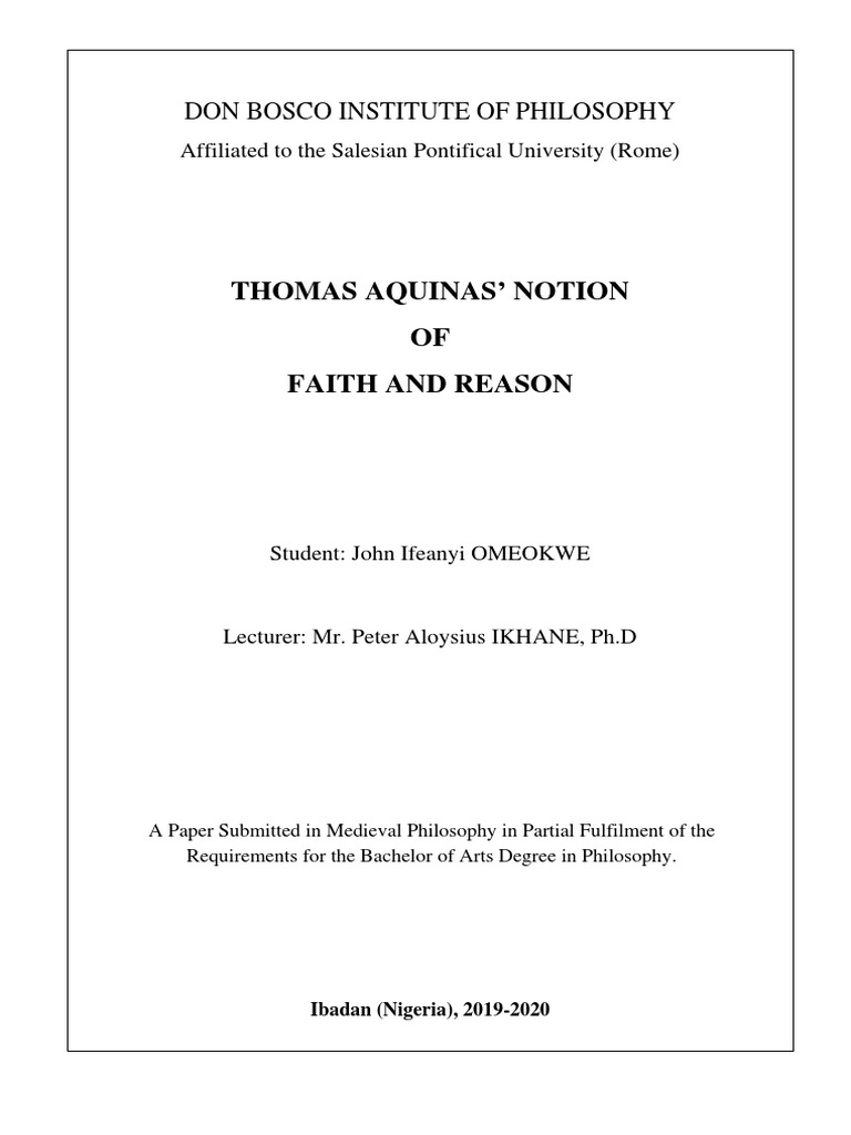 Aquinas on Faith and Reason | PDF | Thomas Aquinas | Faith