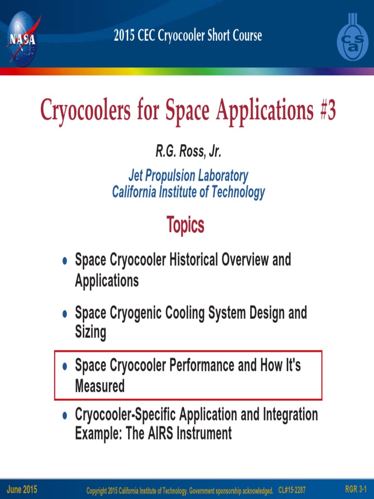 Cryocoolers For Space Applications #3: Topics | PDF | Electrical ...