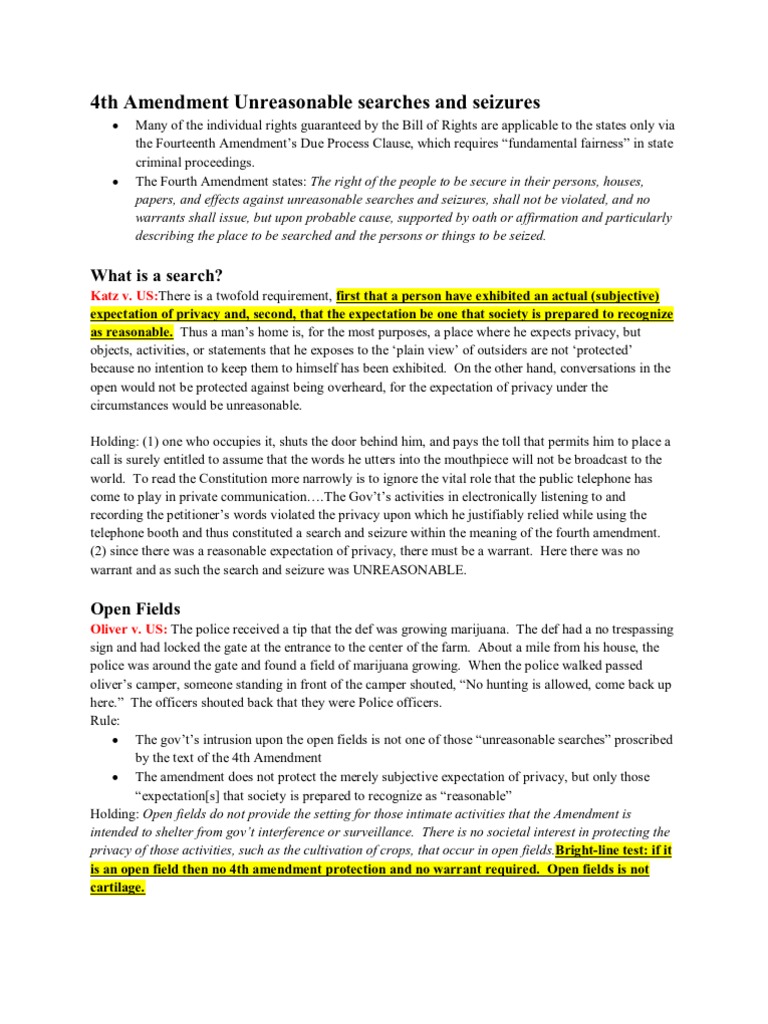 4th Amendment Unreasonable Searches and Seizures | PDF | Search Warrant ...