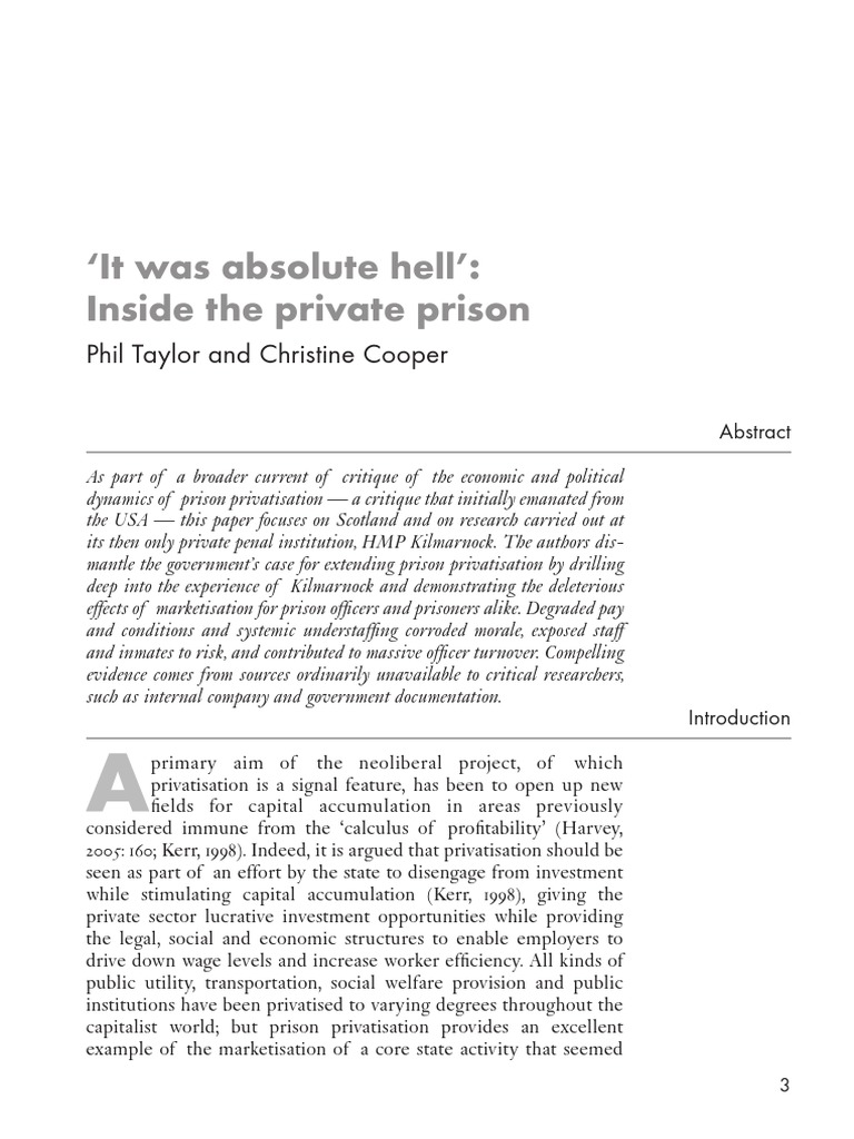 Impact of Prison Privatisation in Scotland | PDF | Private Prison ...