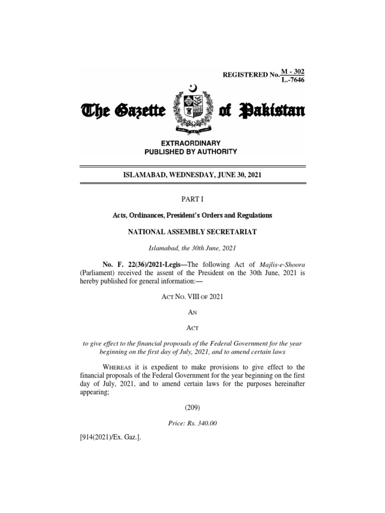 Finance Act 2021: Key Amendments | PDF | License | E Commerce