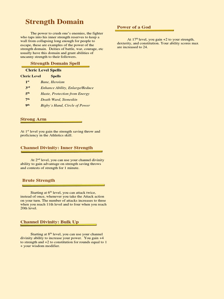 Strength Domain: Power of A God | PDF