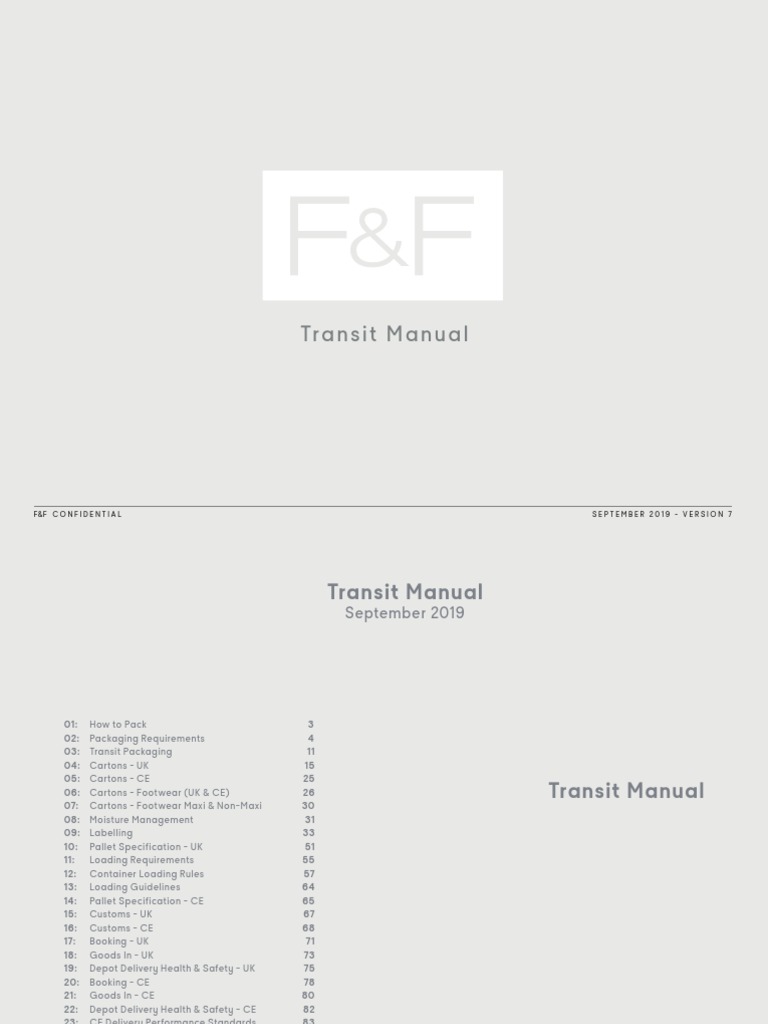 Transit Manual 02.10.2019 | PDF | Shoe | Packaging And Labeling